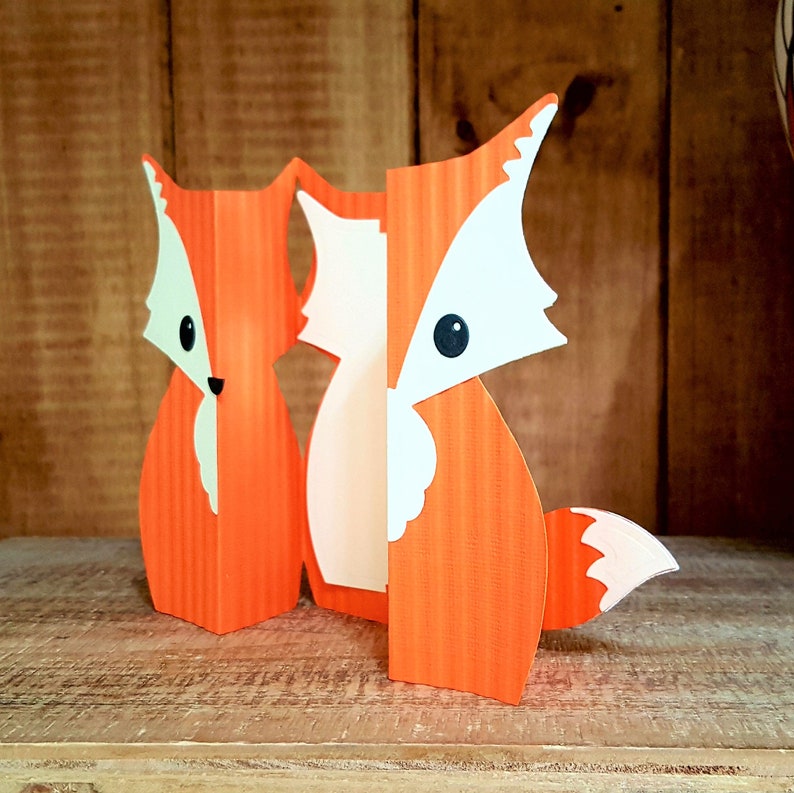 Fox 3D Card for Young or Young at Heart Fox-shaped Handmade | Etsy