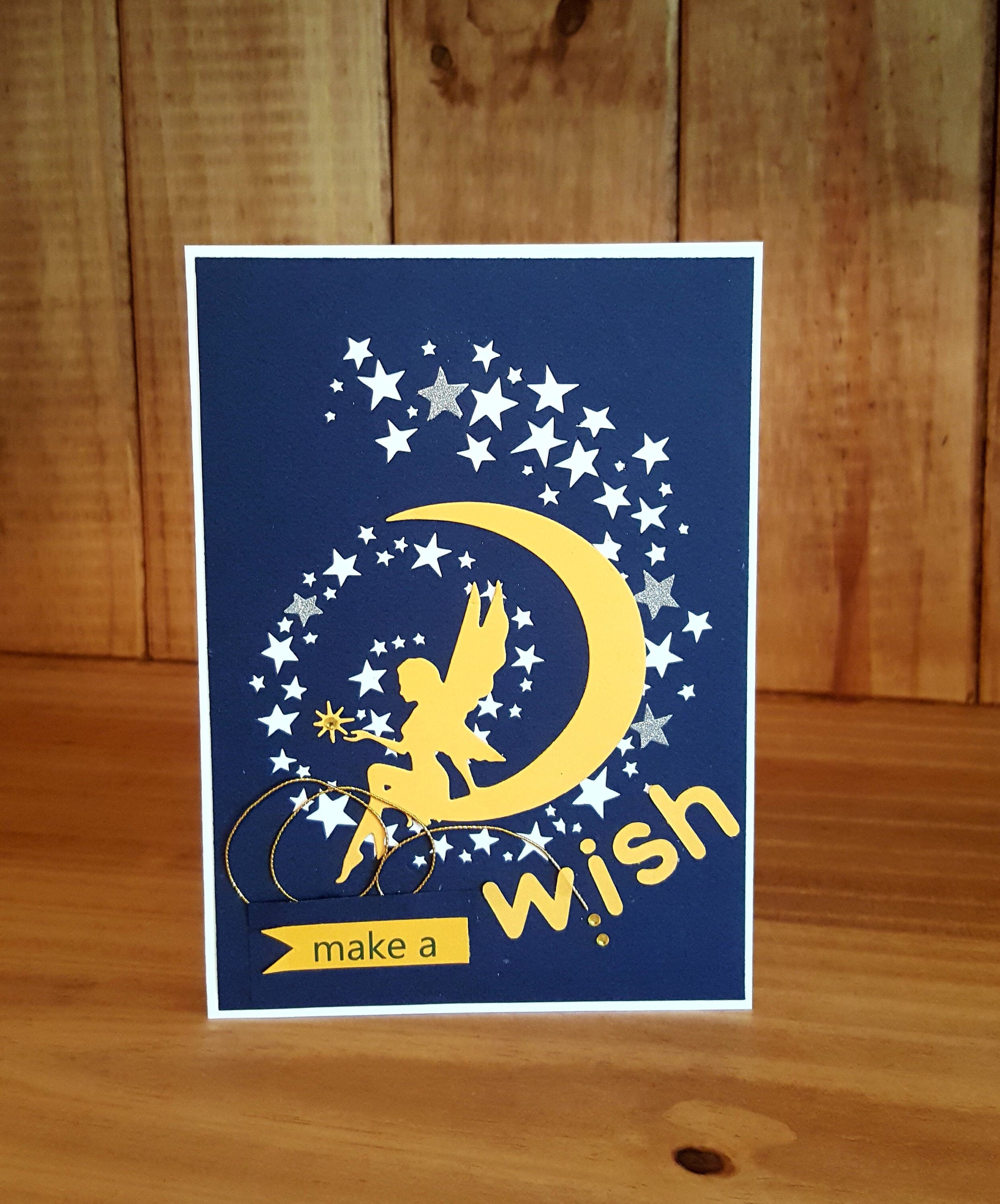 Stars Birthday Card, Make A Wish Celestial Birthday Card, Swirling ...