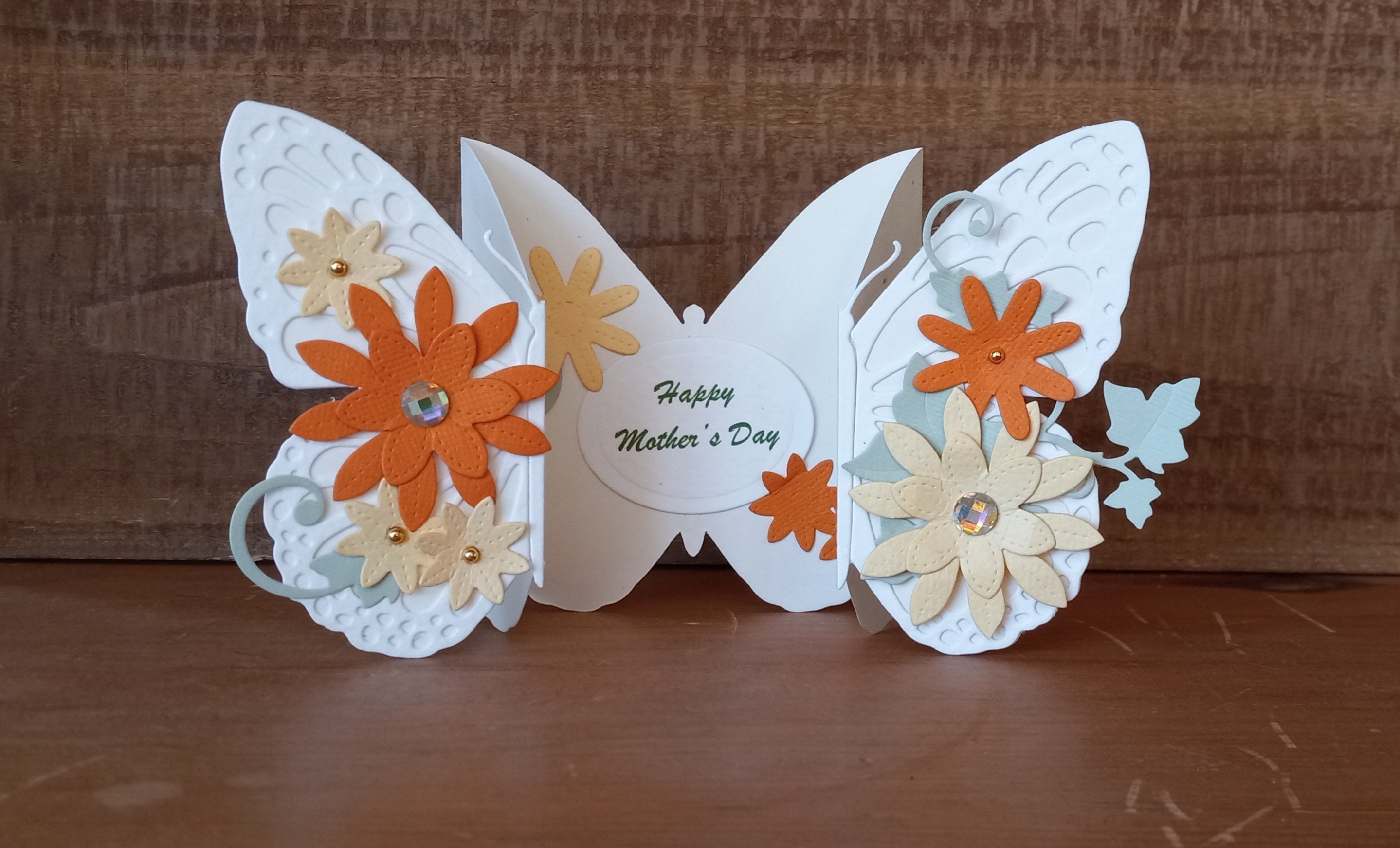Mother's Day 3D Butterfly Shaped Card With Flowers, Card for Mom ...