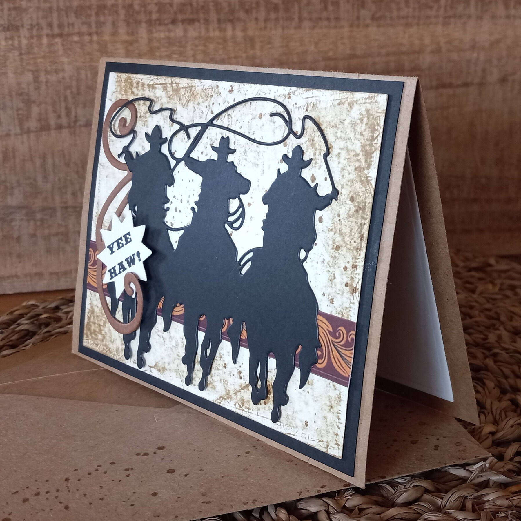 Yee Haw Cowboy Round up Excitement Card, Western Greeting Card for ...