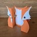 Handmade 3D Fox Card: Orange Embossed Children's Greeting - Etsy