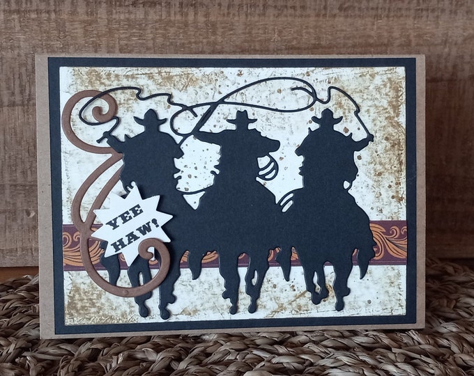 Yee Haw! Cowboy Round up Excitement Card, Western Greeting Card for ...