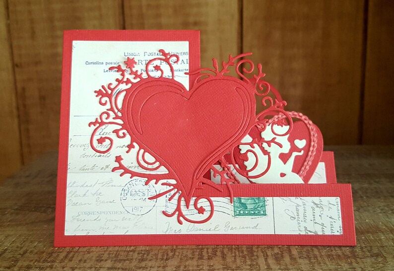 Romantic Valentines Day Handmade 3D Greeting Card Frilly - Etsy