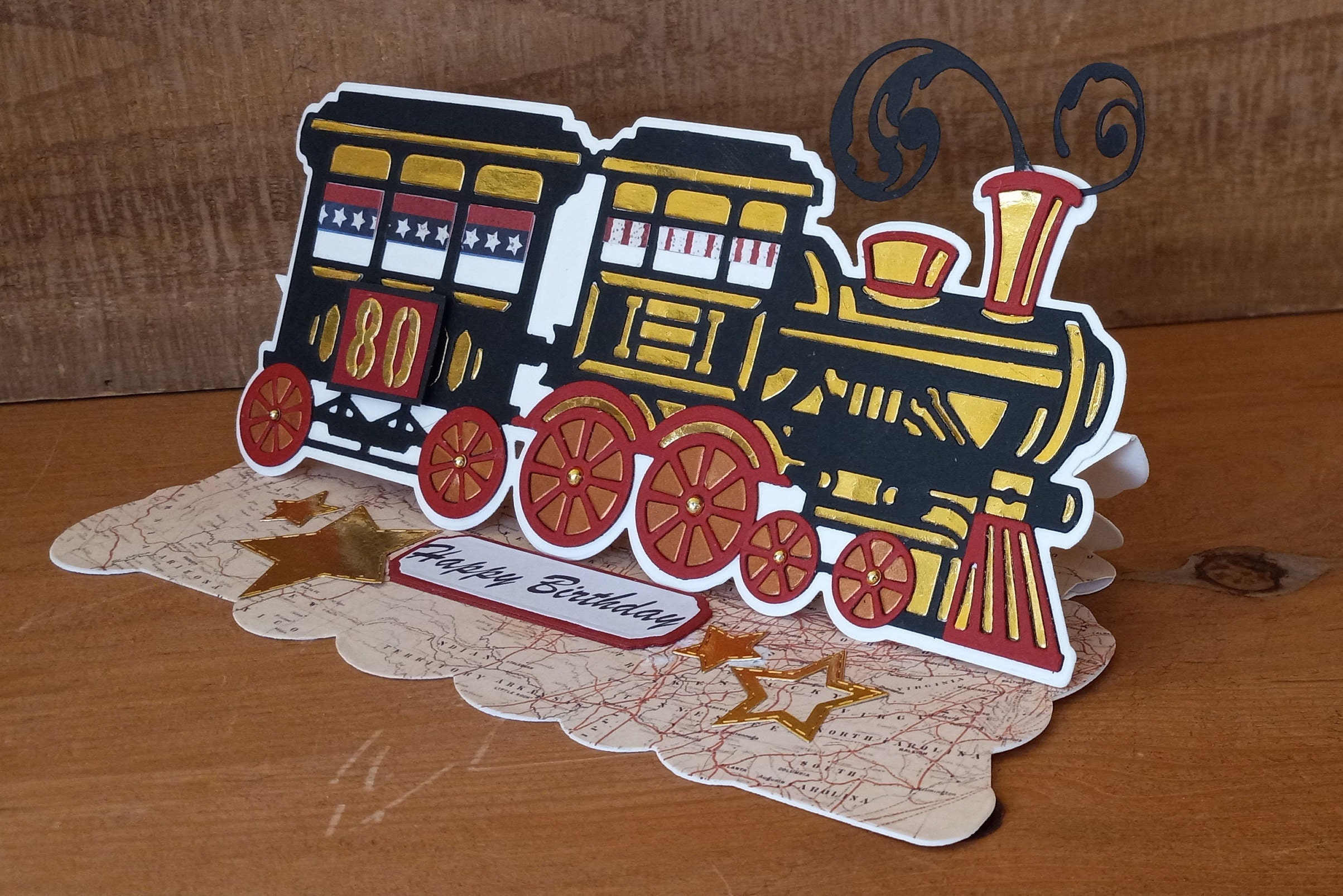 Vintage 3D Train Greeting Card Card for Antique Train Lover - Etsy