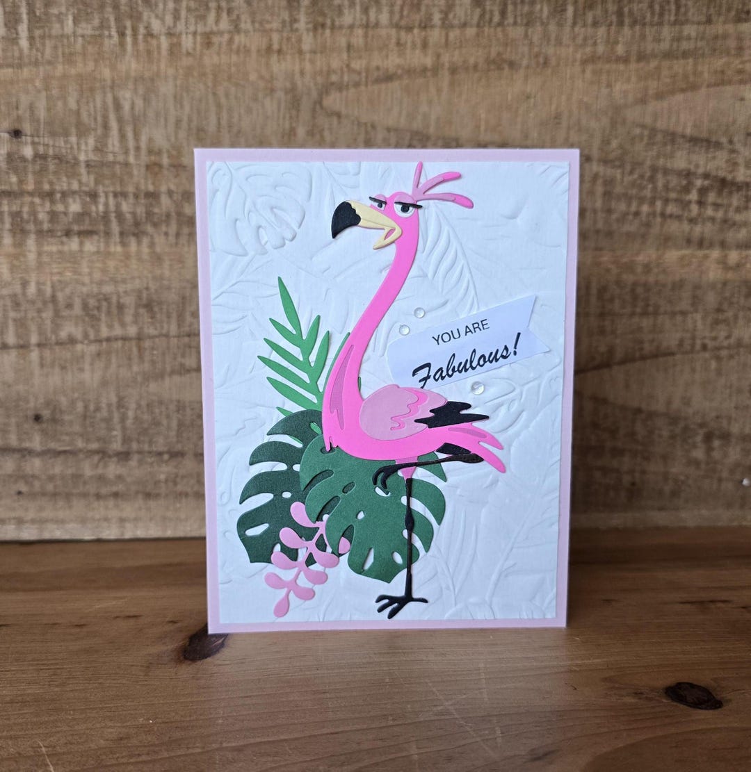You Are Fabulous Tropical Flamingo Greeting Card, Fabulous Pink ...