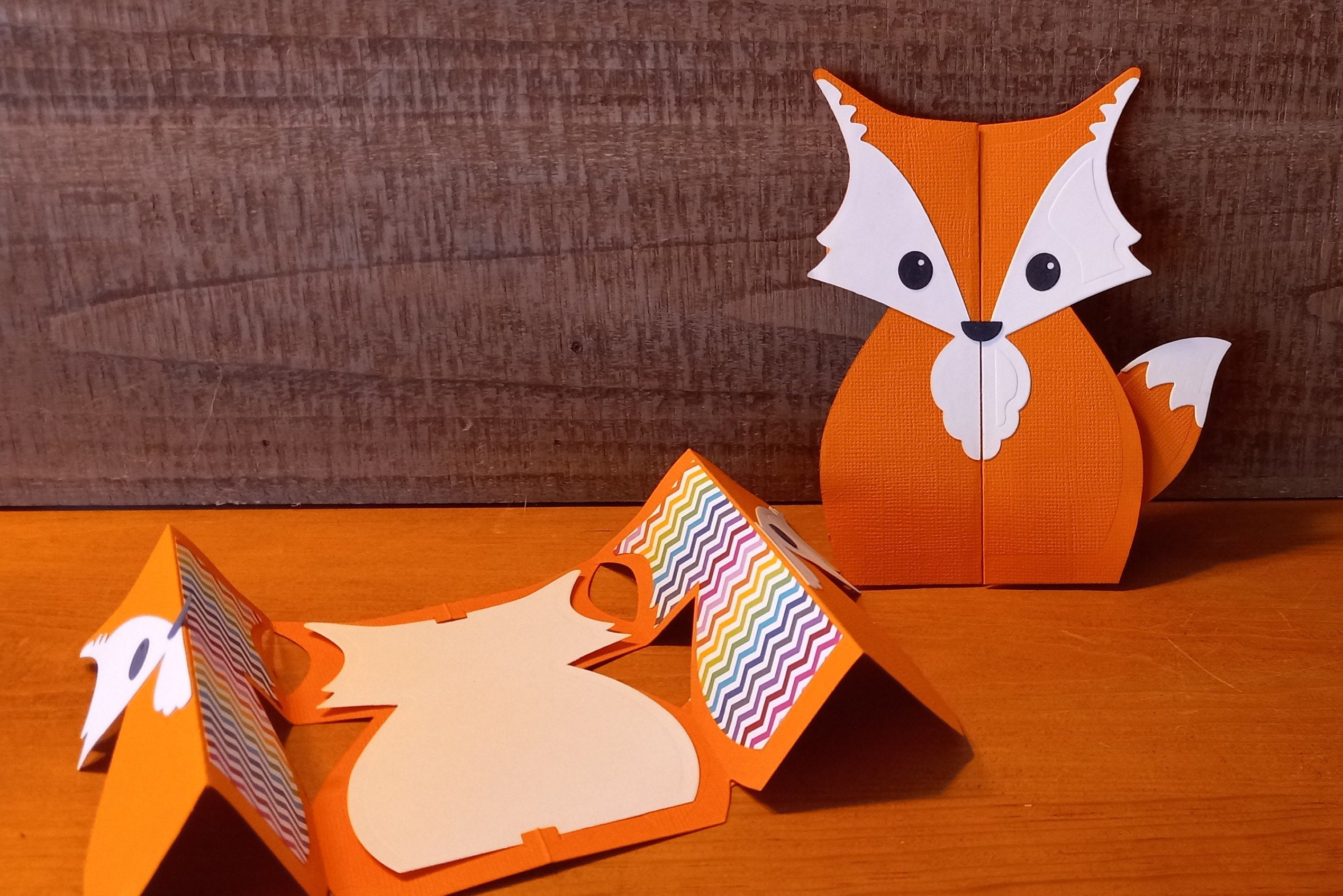 Fox 3D Card for Young or Young at Heart Fox-shaped Handmade | Etsy