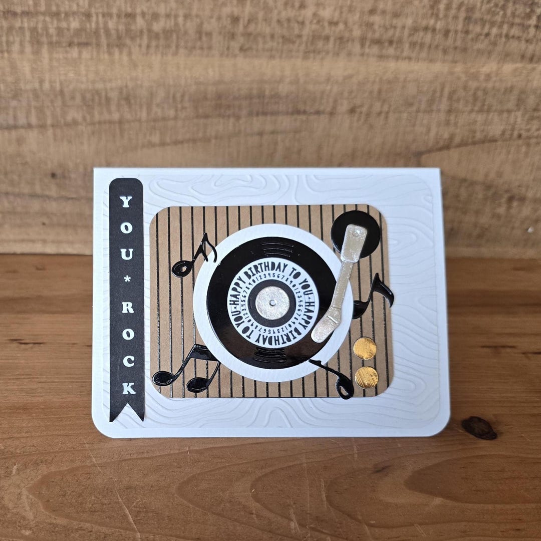 Music Lover Birthday Card: Handmade Record Player Greeting - Etsy