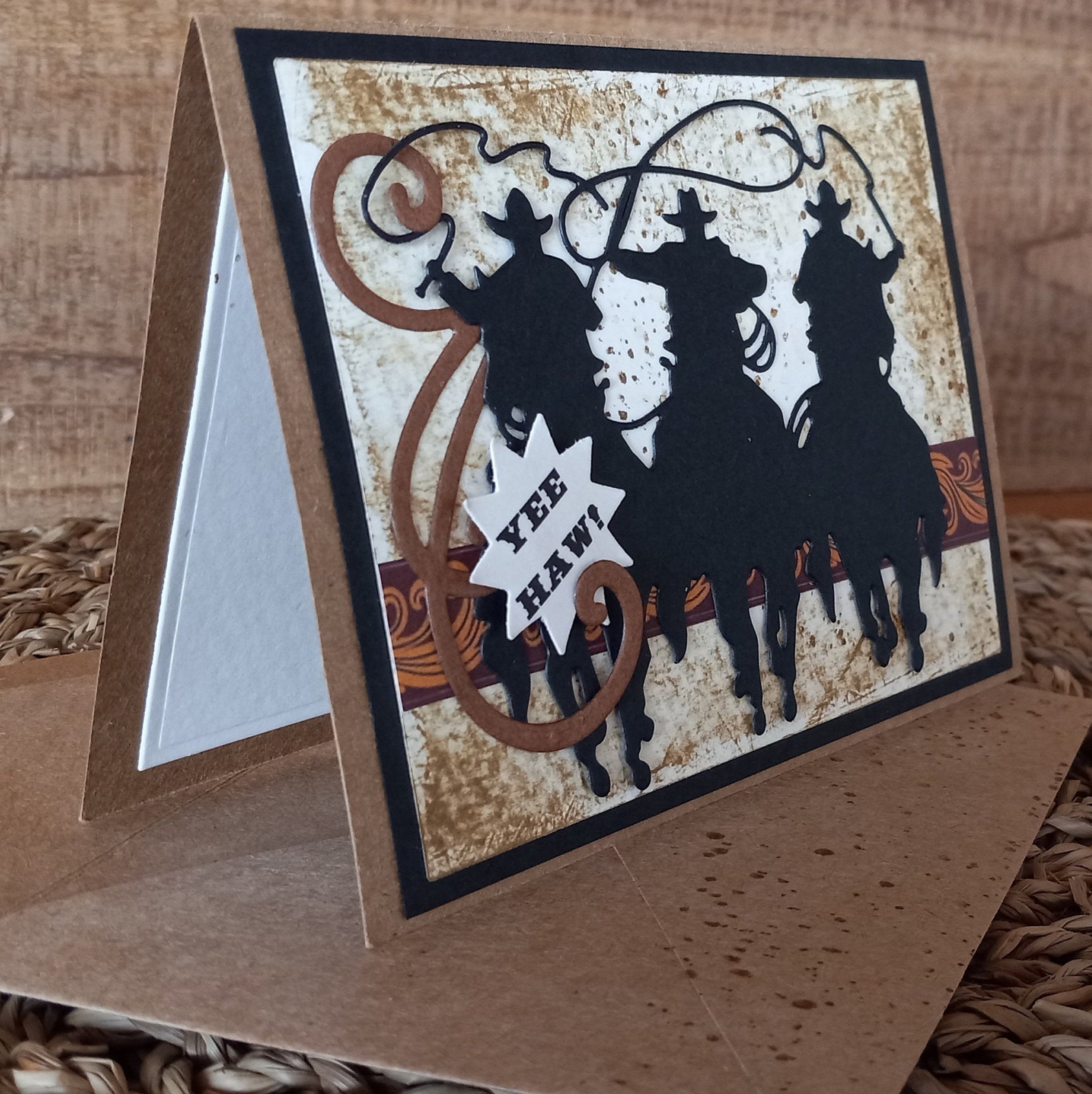 Yee Haw Cowboy Round up Excitement Card, Western Greeting Card for ...