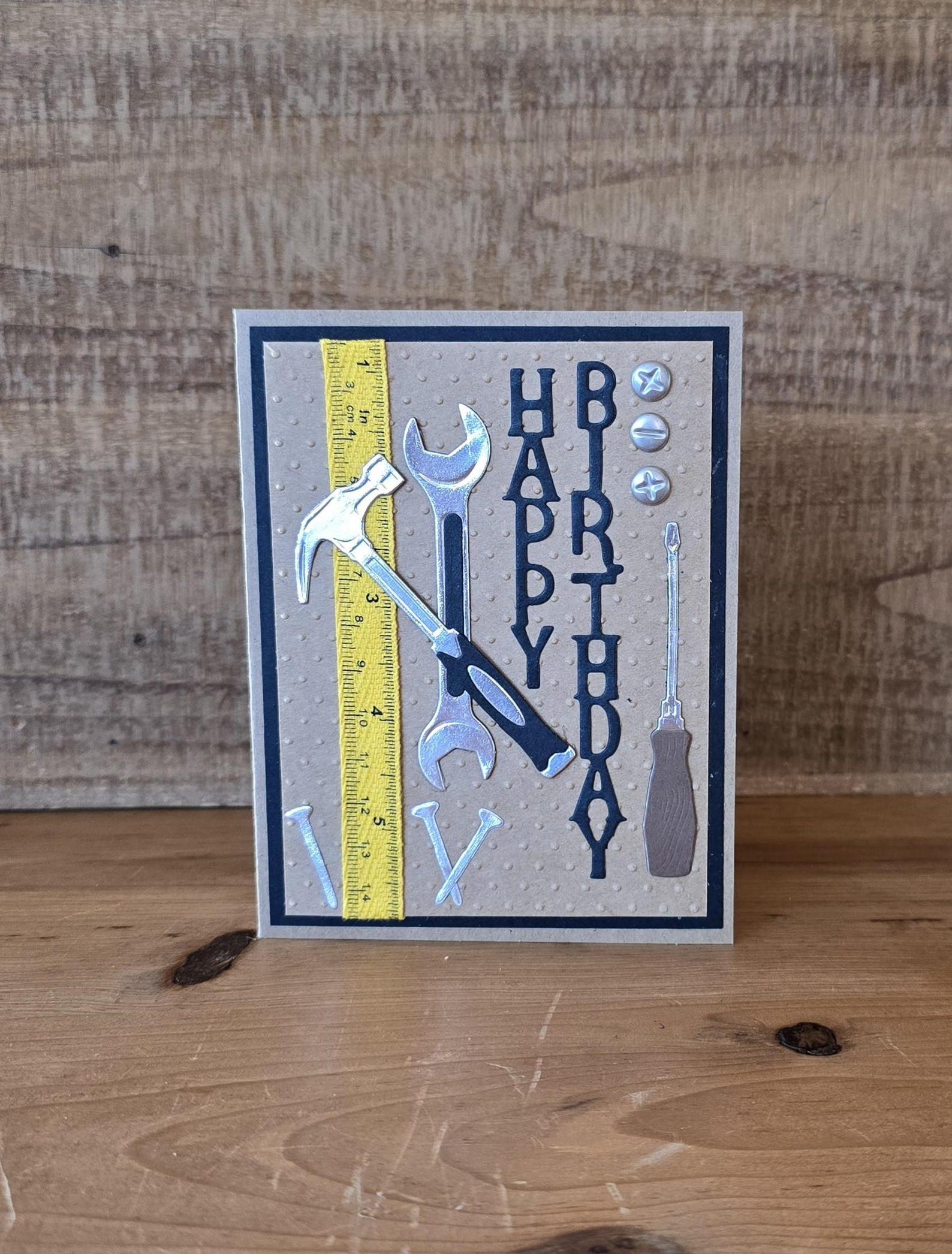 Handyman Birthday Card: Tools & Tape Measure Ribbon - Etsy
