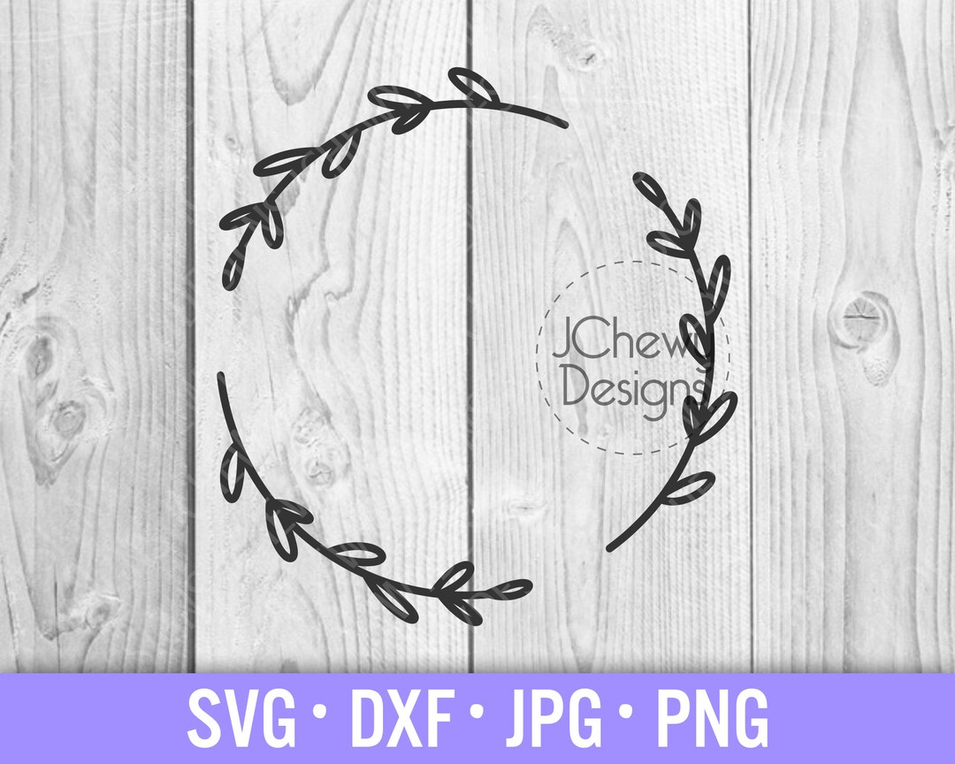 Branch Leaf Monogram SVG Leaf Wreath Svg Monogram Border Svg Leaf ...