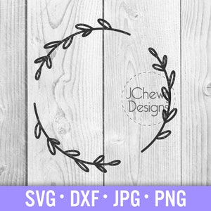 Branch Leaf Monogram SVG Leaf Wreath Svg Monogram Border Svg Leaf ...