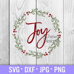 Joy Wreath SVG - Mistletoe Wreath Svg - Christmas Svg - Joy Svg - Svg ...