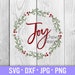 Joy Wreath SVG - Mistletoe Wreath Svg - Christmas Svg - Joy Svg - Svg ...