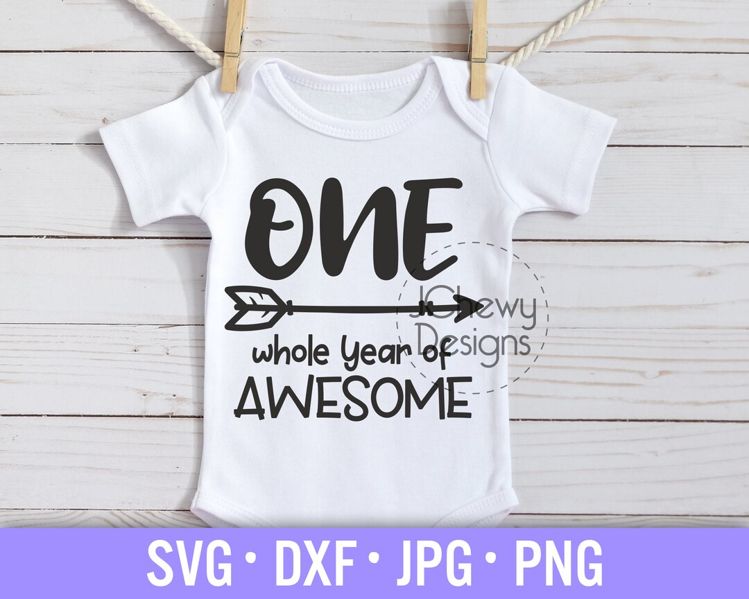 One Whole Year of Awesome SVG - First Birthday Svg - 1st Birthday Svg ...