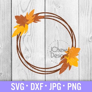 Autumn Monogram Frame SVG - Autumn Leaves Monogram Svg - Fall Leaves ...