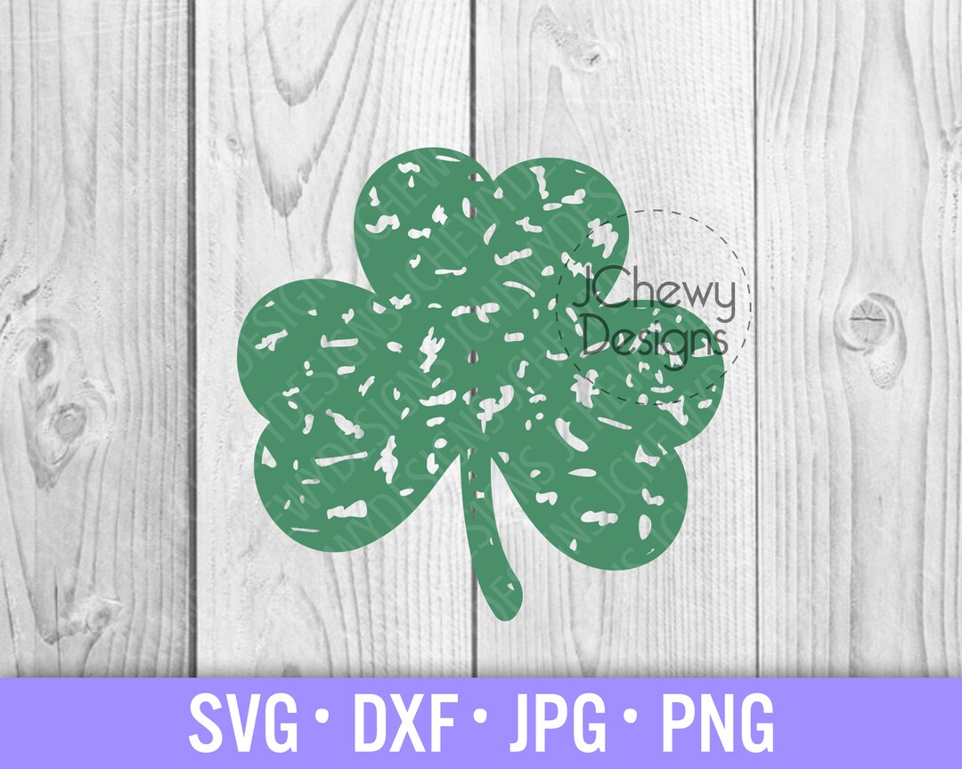 Grunge Clover SVG - St Patricks Day Svg - Shamrock Svg - Distressed ...