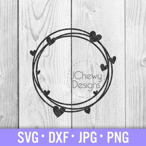 Circle Hearts Monogram Border SVG Monogram Frame Svg - Etsy