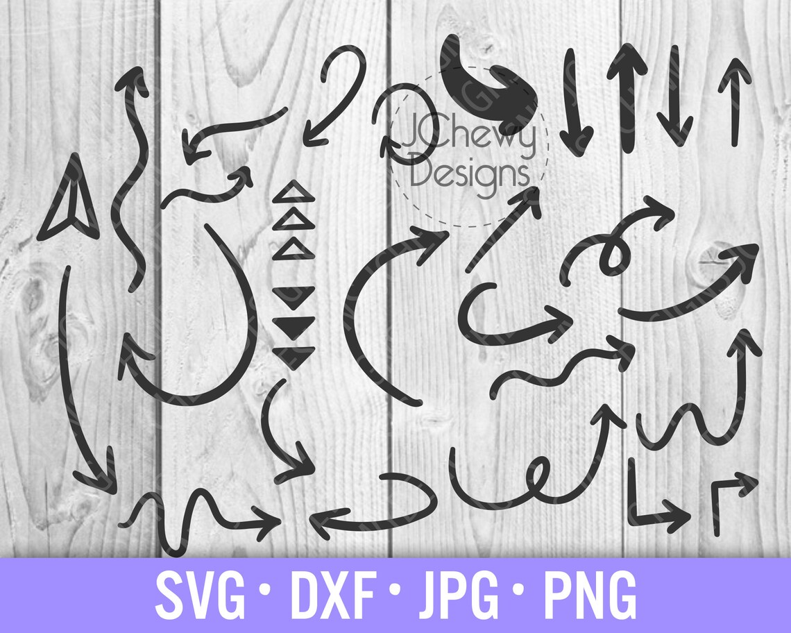Hand Drawn Arrows SVG Arrows Svg Arrow Clipart Svg | Etsy