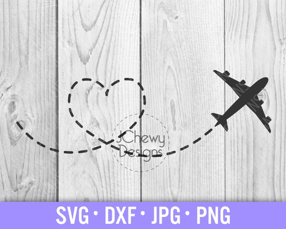 Airplane Heart SVG Plane Svg Valentine Svg Traveling Svg - Etsy