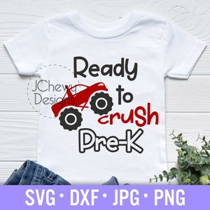 Ready to Crush Pre-k SVG - Back to School Svg - Pre-k Svg - Monster ...