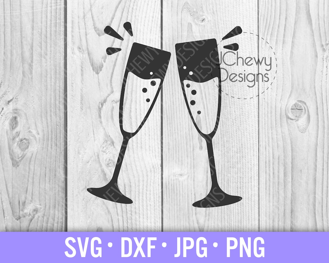 Champagne Glasses SVG - Champagne Flutes Svg - Happy New Year Svg ...