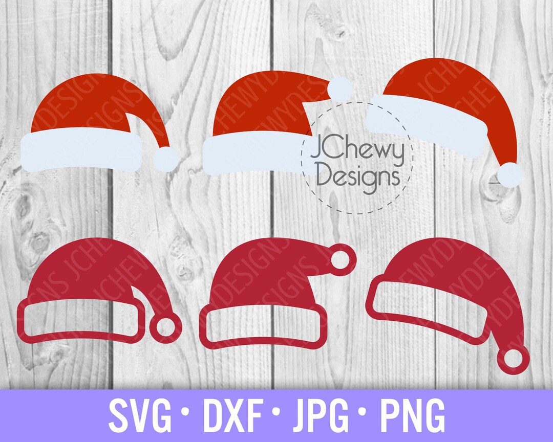 Santa Hats SVG - Santa Svg - Christmas Svg - Winter Hat Svg - Svg, Dxf ...
