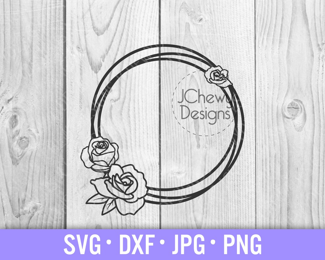 Rose Circle Monogram Border SVG - Monogram Frame Svg - Floral Circle ...