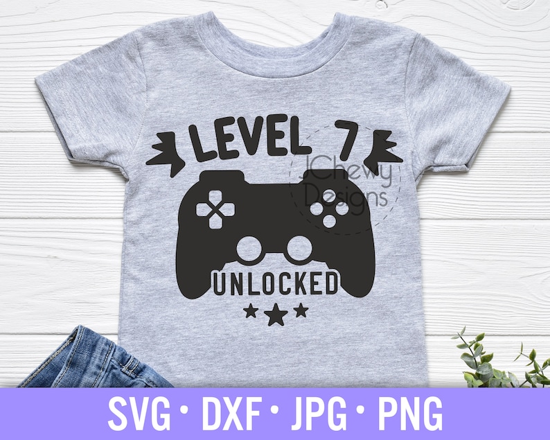 Level 7 Unlocked SVG 7th Birthday Svg Video Game Birthday | Etsy
