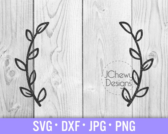 Laurel Leaves SVG Hand Drawn Leaves Svg Monogram Wreath - Etsy