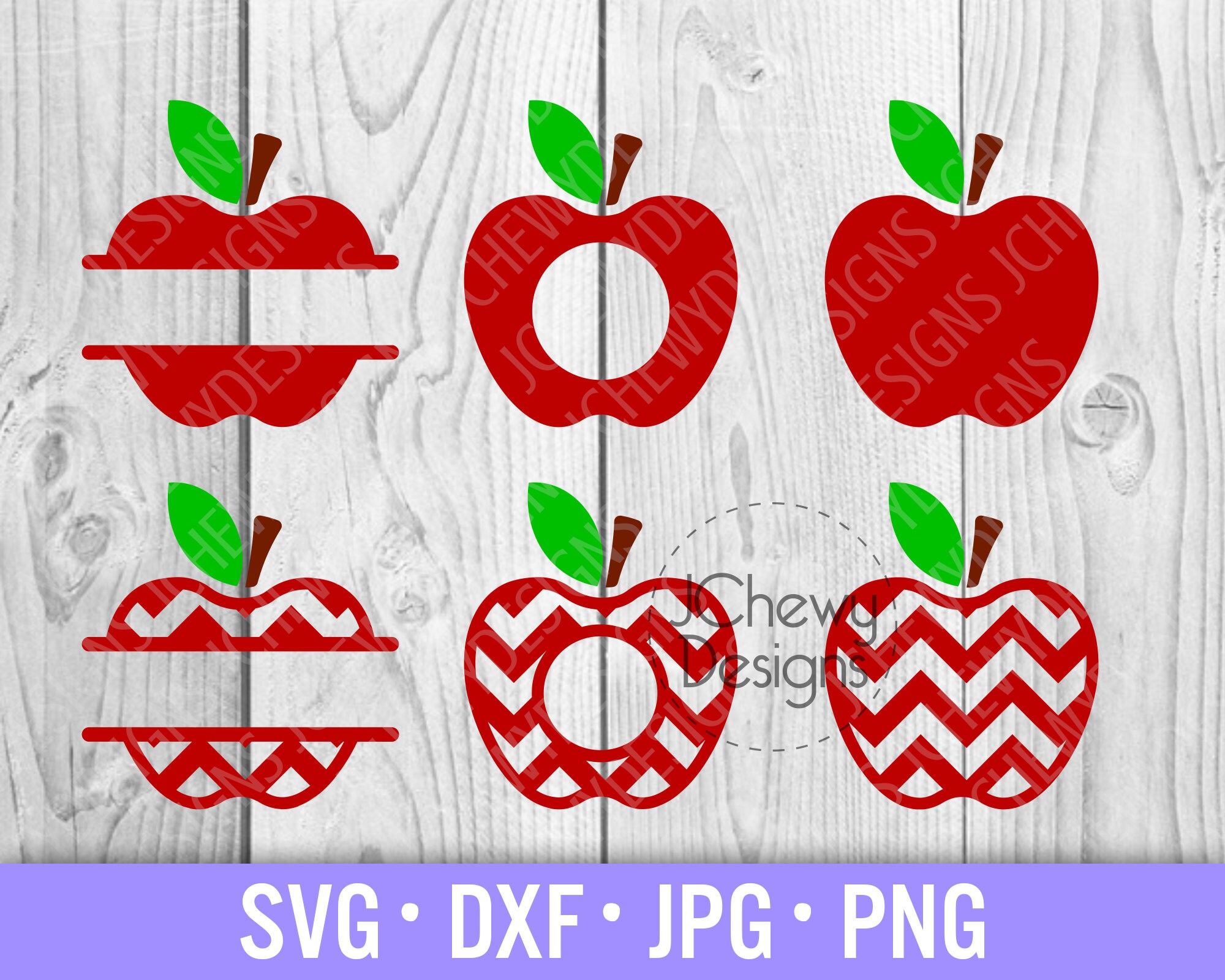 Chevron Apples SVG Apple Monogram Svg Teacher Svg School | Etsy