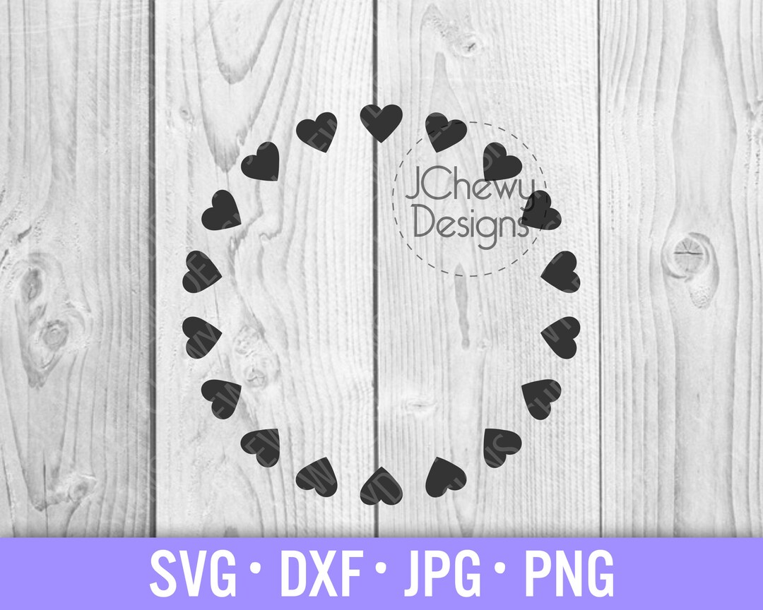 Heart Circle Monogram Frame SVG - Circle Hearts Monogram Svg - Hearts ...