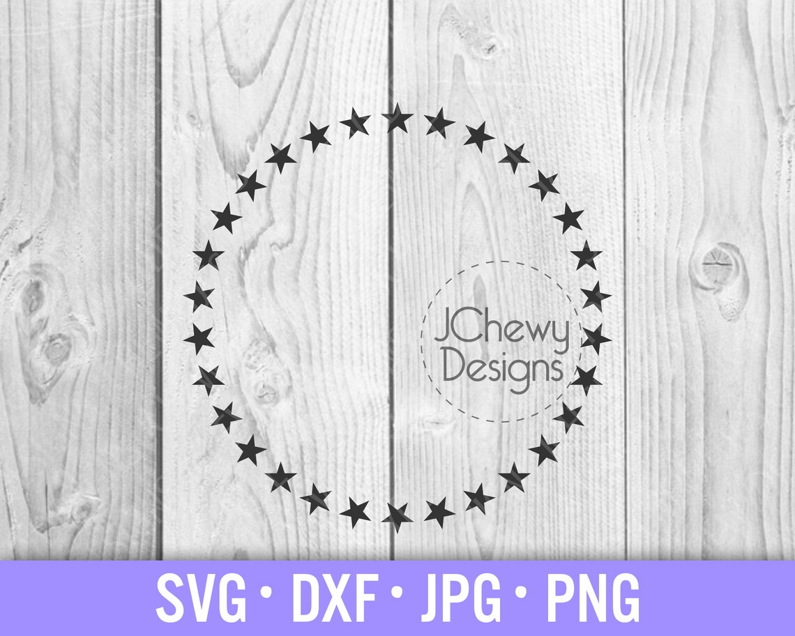Star Circle Monogram SVG Star Wreath Svg Stars Border Svg - Etsy