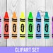 School Crayons Clipart Back to School Clipart School - Etsy