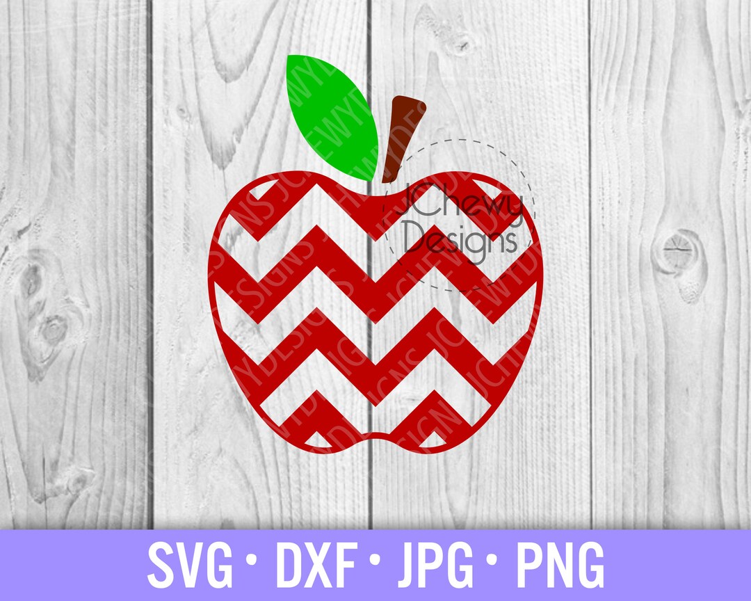 Chevron Apple SVG Apple Monogram Svg Teacher Svg School - Etsy