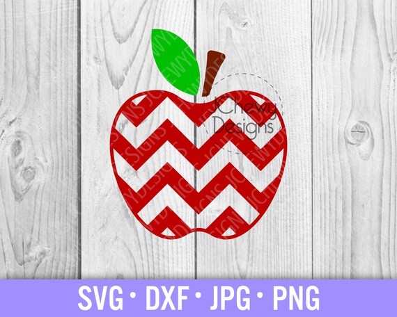 Chevron Apple SVG Apple Monogram Svg Teacher Svg School - Etsy