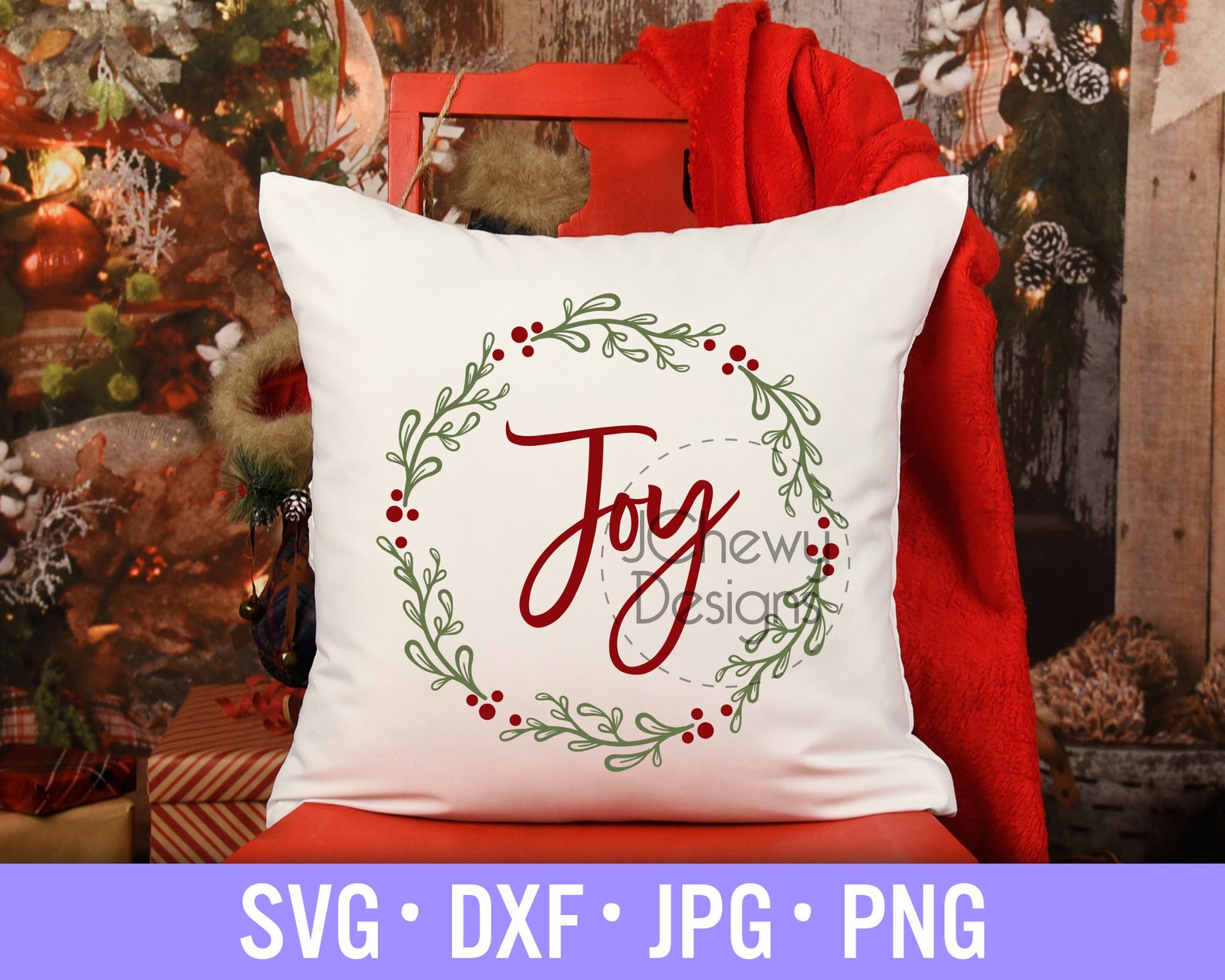 Joy Wreath SVG Mistletoe Wreath Svg Christmas Svg Joy - Etsy