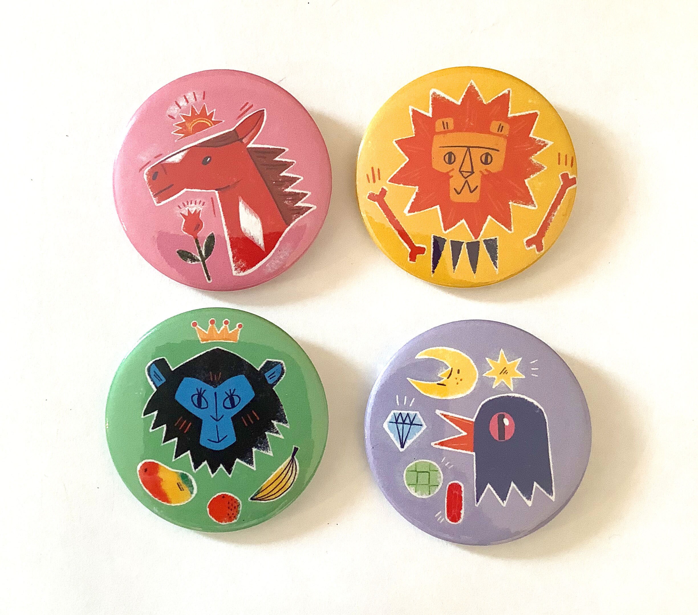 Animal Badges - Etsy