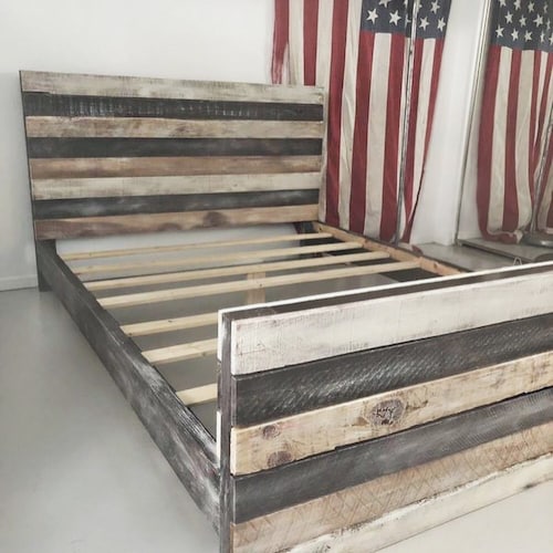 Rustic Farmhouse Bed Frame and Headboard - Etsy