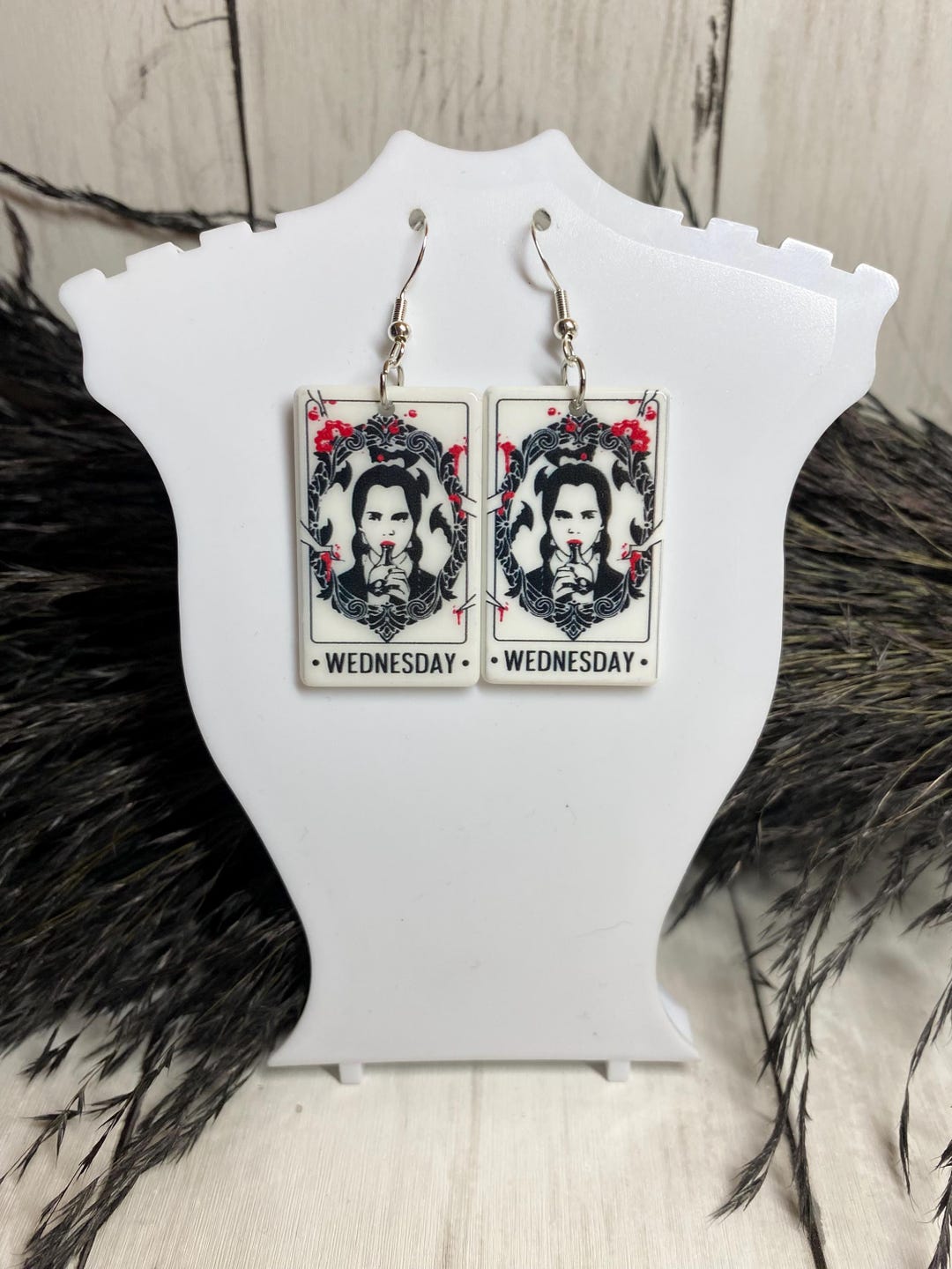 The Addams Family - Wednesday Addams - Halloween Earrings - Gothic ...