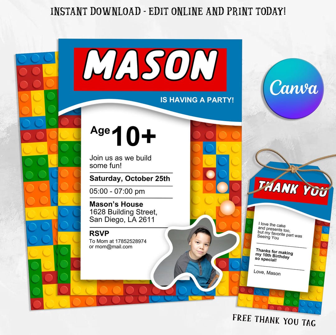 Editable Birthday Party Invitation, Digital Invitation, Birthday Invite ...