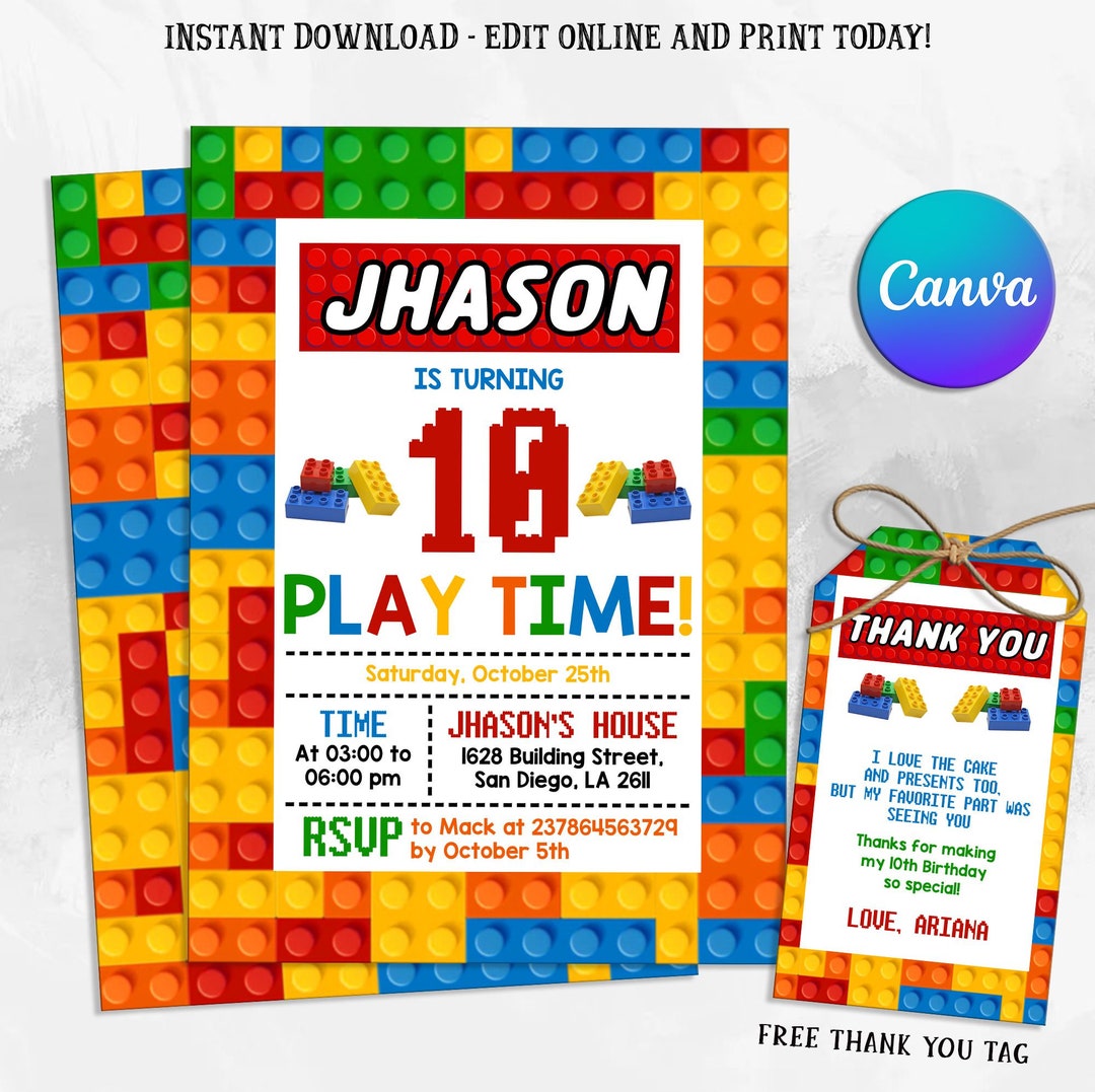 Editable Birthday Party Invitation, Digital Invitation, Birthday Invite ...