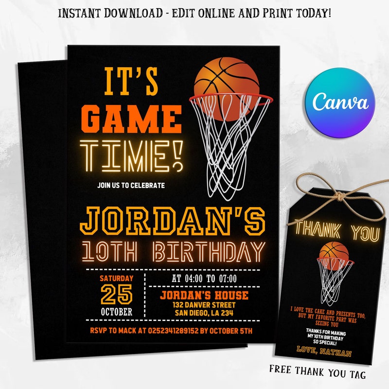 Basketball Invites - Etsy