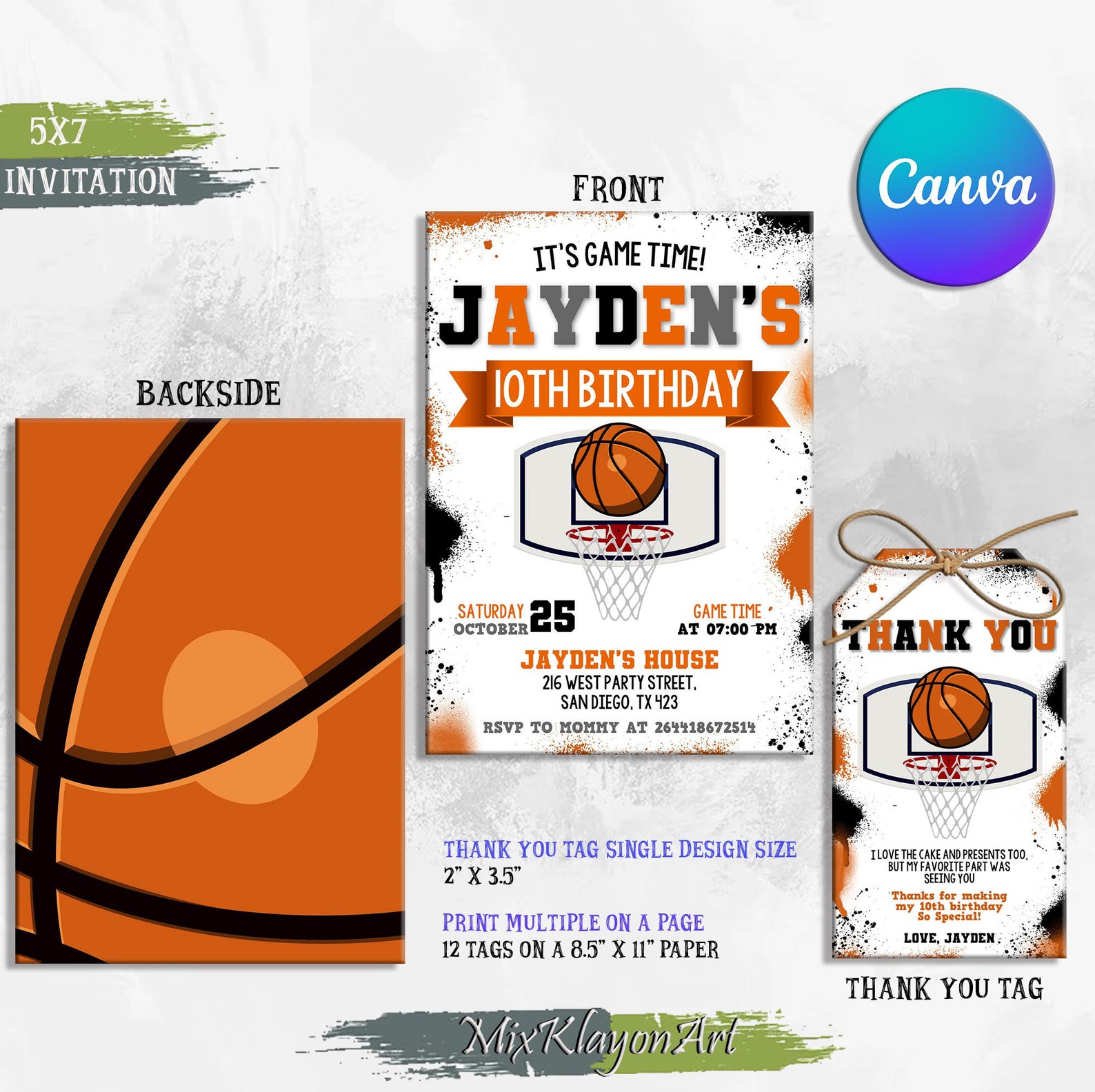 Basketball Invitation, Basketball Birthday Invitation, Basketball Party ...