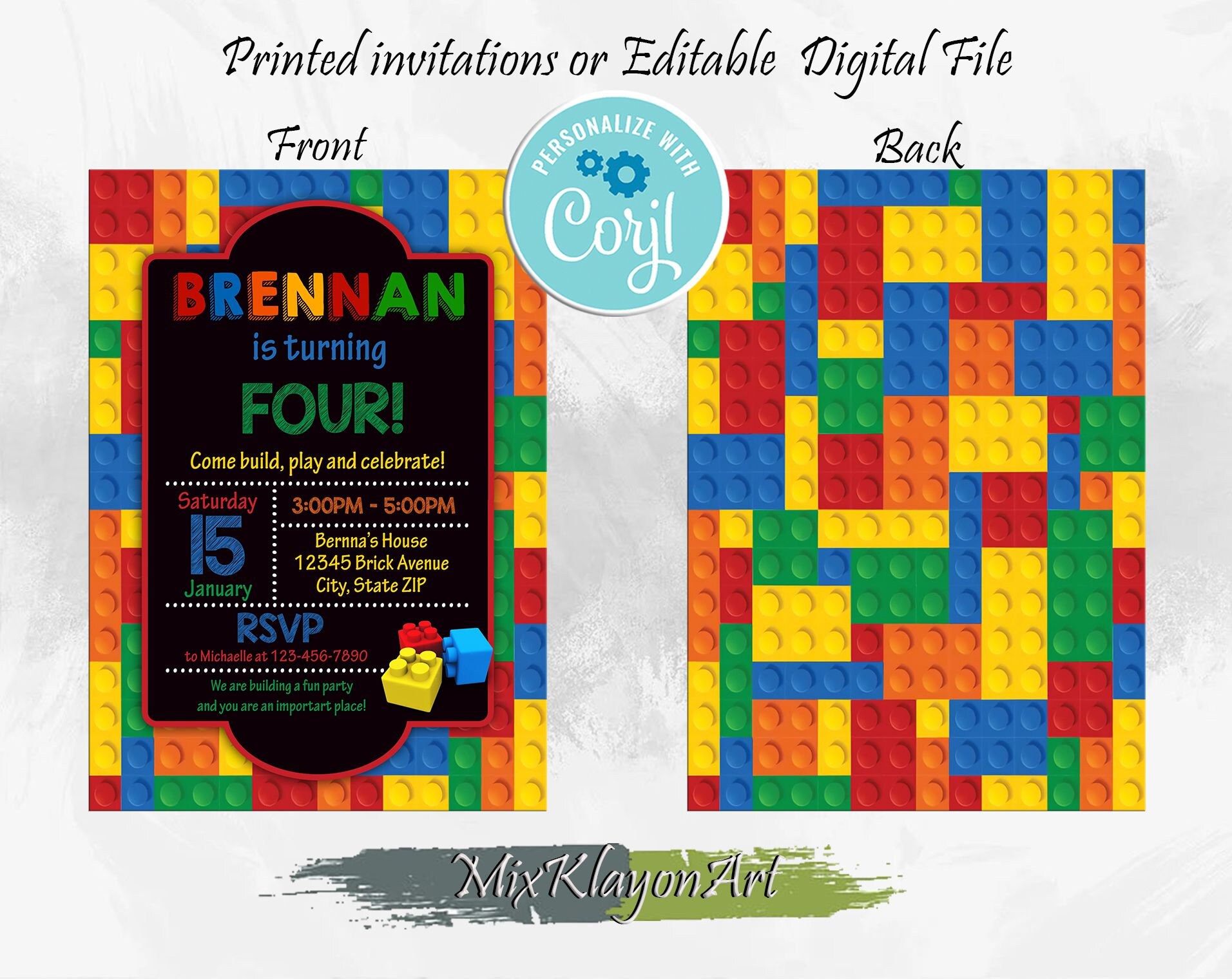 Editable Birthday Party Invitation Digital Invitation - Etsy