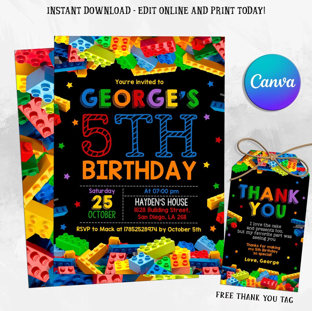 Editable Birthday Party Invitation, Digital Invitation, Birthday Invite ...