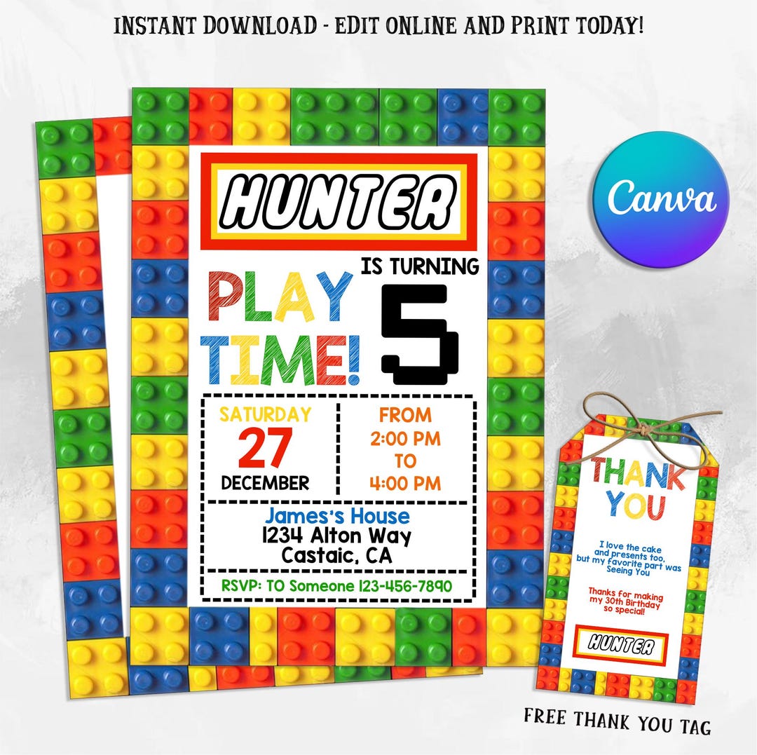 Editable Birthday Party Invitation, Digital Invitation, Birthday Invite ...