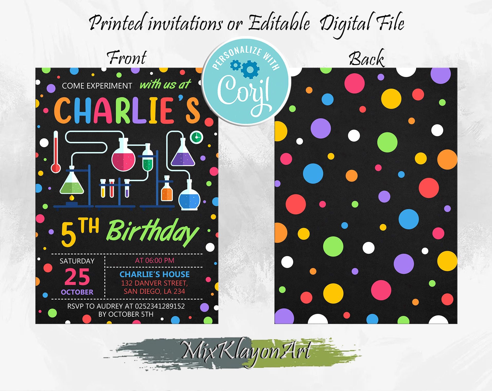 Editable Science Party Invitation Experment Laboratory - Etsy Australia