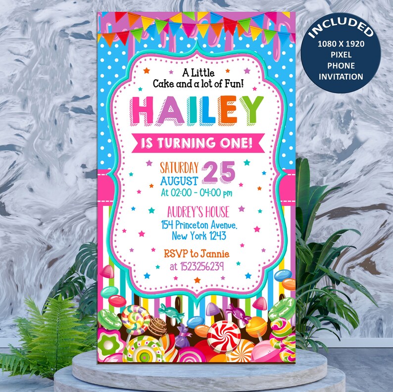 Editable Candyland Invitation, Candyland Birthday Evite, Sweet Shop ...