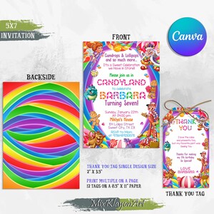 Editable Sweets Candy Invitation Template, Sweet Candy Birthday ...