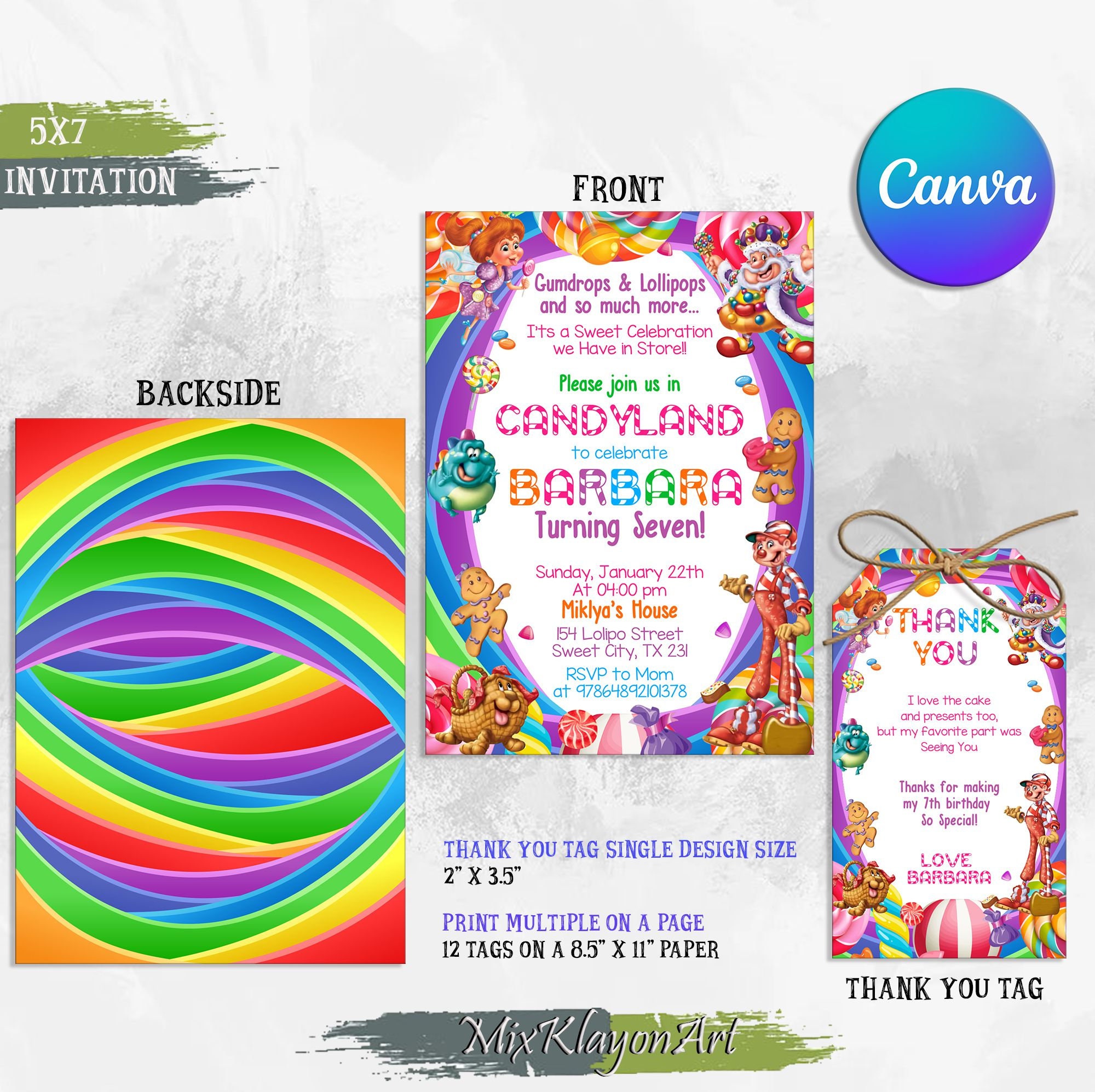 Editable Sweets Candy Invitation Template, Sweet Candy Birthday ...